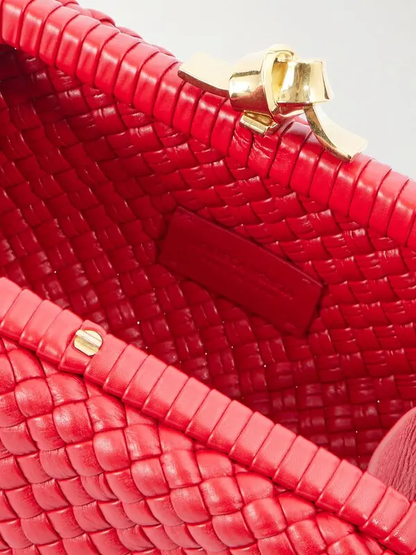 Bottega Veneta Knot Intrecciato Leather Clutch - Red