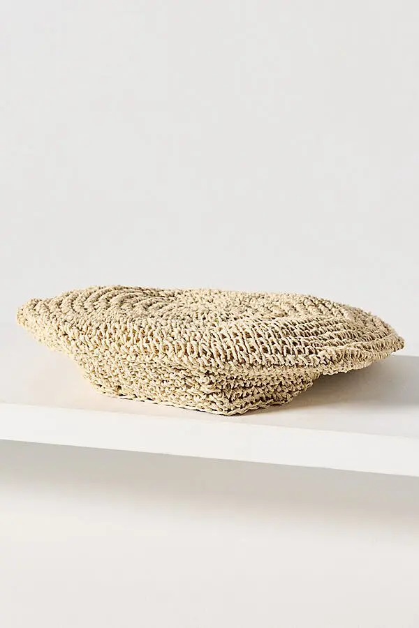 WYETH Straw Beret - Neutral Pattern