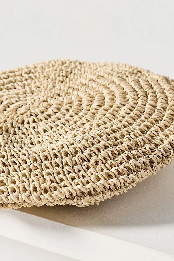 WYETH Straw Beret - Neutral Pattern