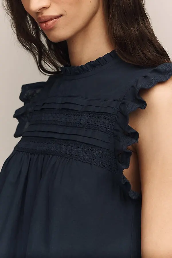RAISONNEL Lace Paneled Blouse