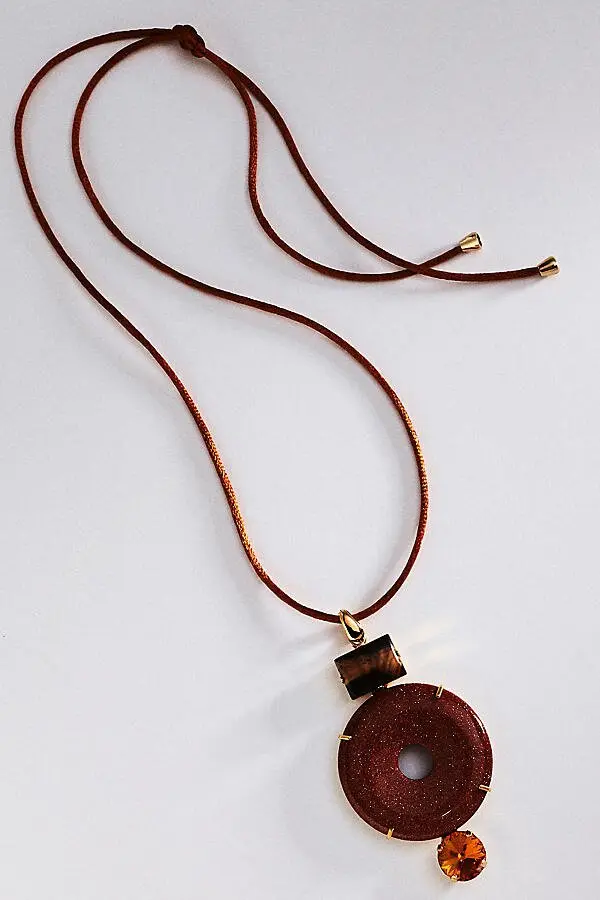 JENNIFER BEHR Devon Necklace With Semi-precious Stone And Austrian Crystals - Jasper
