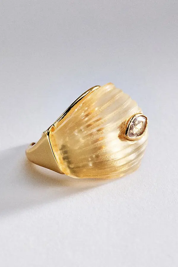 Anthropologie Chunky Resin Statement Ring - Clear