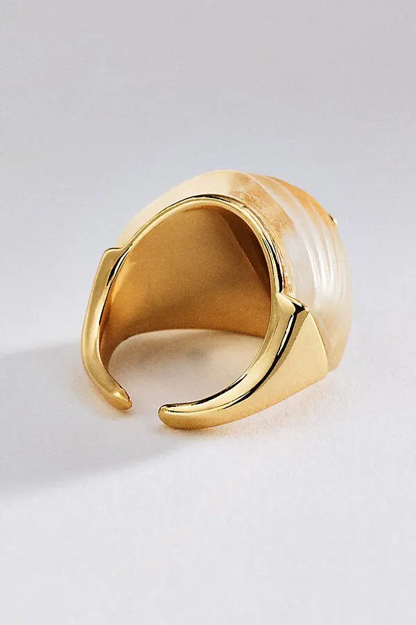 Anthropologie Chunky Resin Statement Ring - Clear
