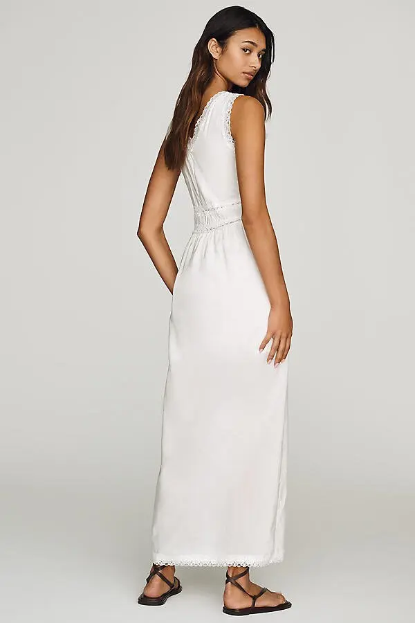 S/W/F Plunge Lace Pinafore Maxi Dress