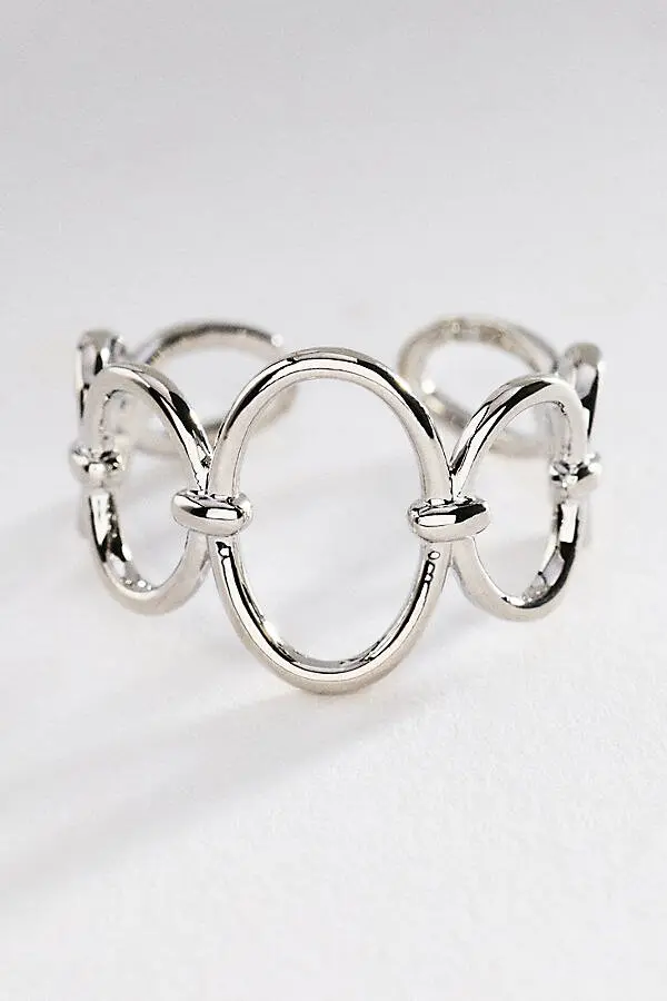 Anthropologie Metal Chainlink Ring - Silver