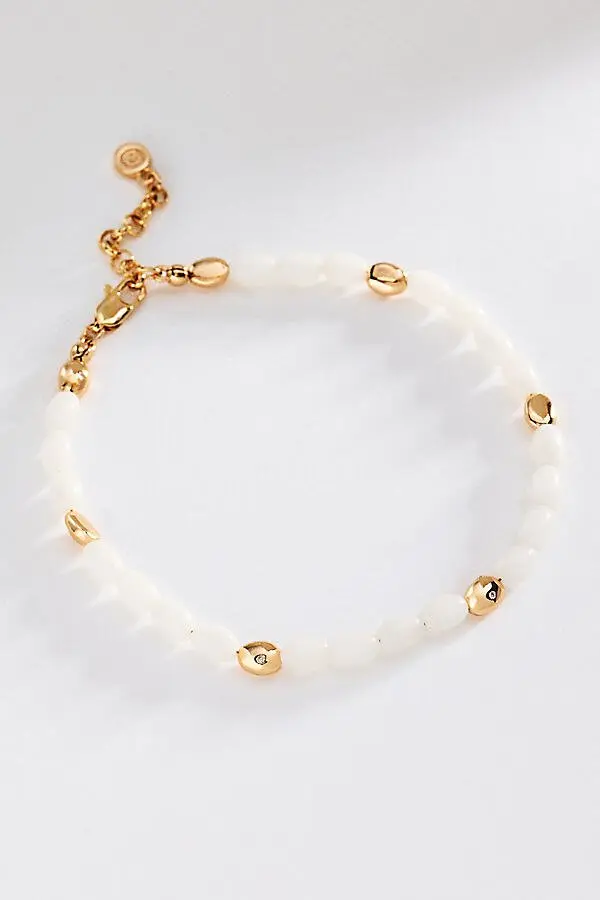 Ettika Polished Pebble Anklet - Bone