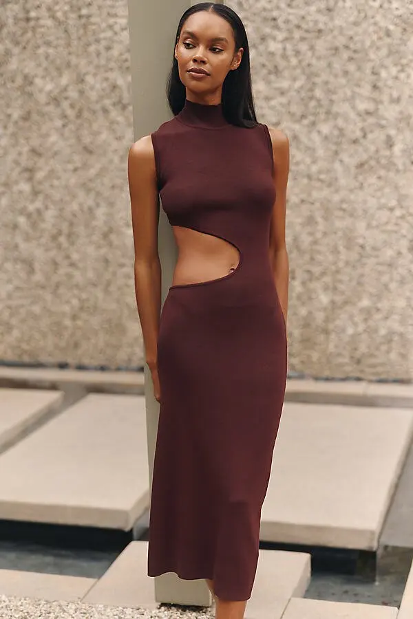 SUNDAY IN BROOKLYN Cutout High Neck Dress