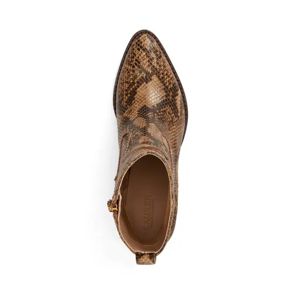 Ralph Lauren Harpher Embossed Leather Bootie