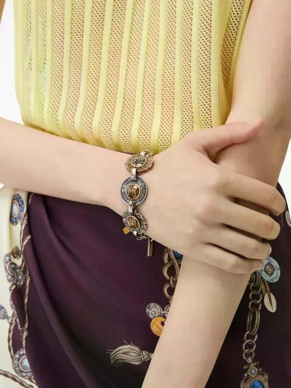 Versace Icon Coins Chain Bracelet - Silver