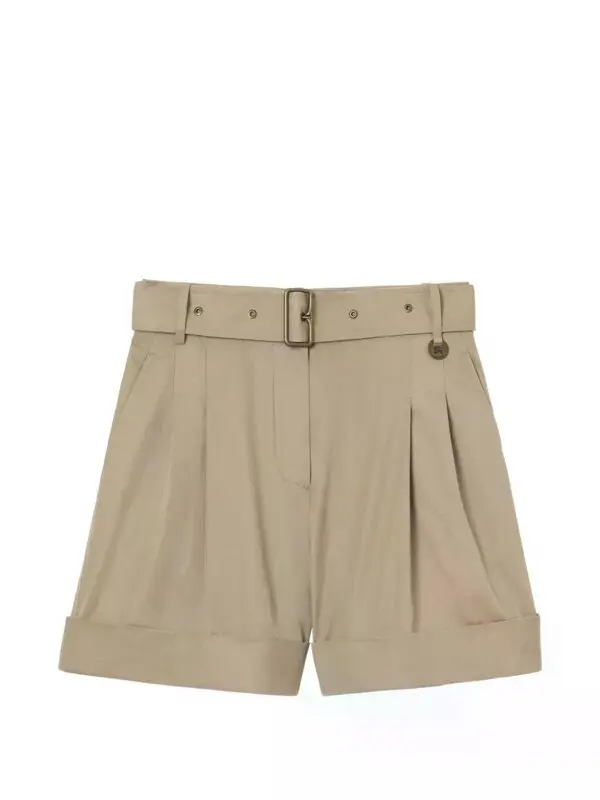 Burberry Belted Tropical Gabardine Shorts - Neutrals