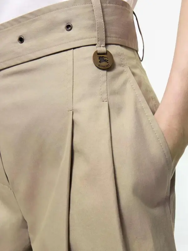 Burberry Belted Tropical Gabardine Shorts - Neutrals