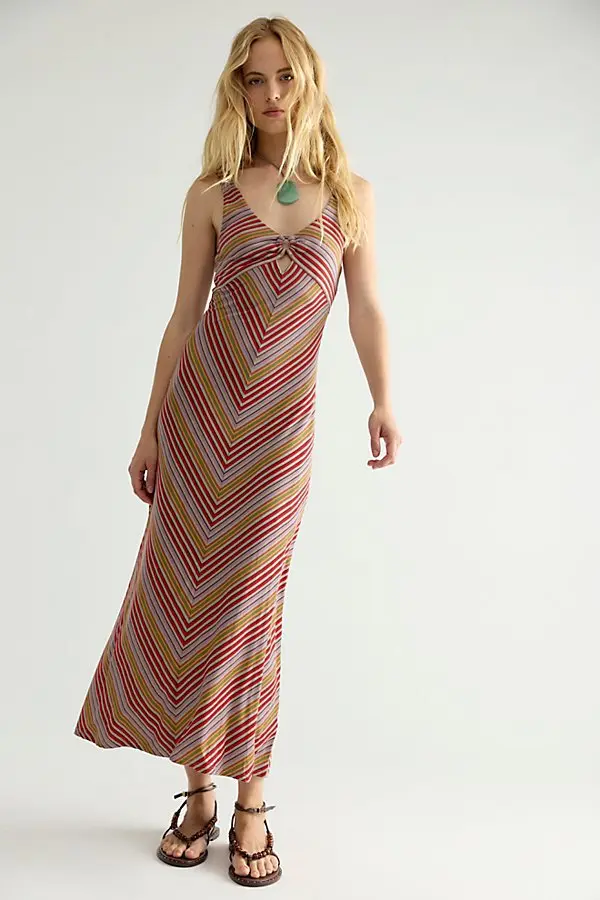 Free People Sun Fade Midi Dress - Rust Combo