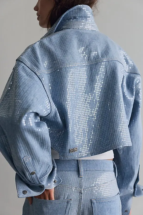 Ksubi Sequin Embellished Cropped Button Down Shirt