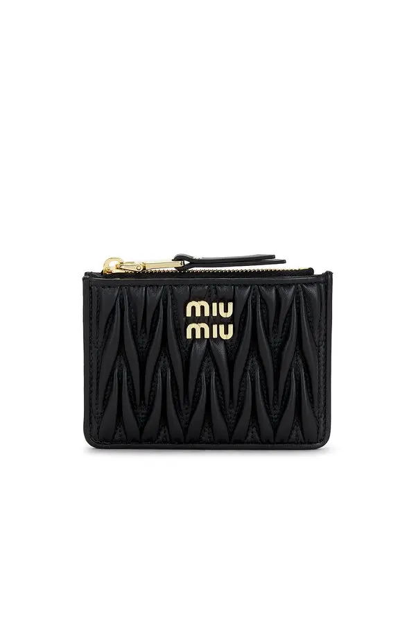 Miu Miu Card Case In Peach - Nero