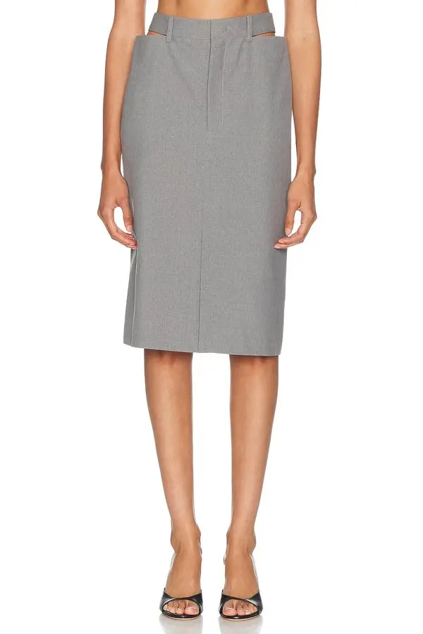 JIL SANDER High Waisted Midi Skirt
