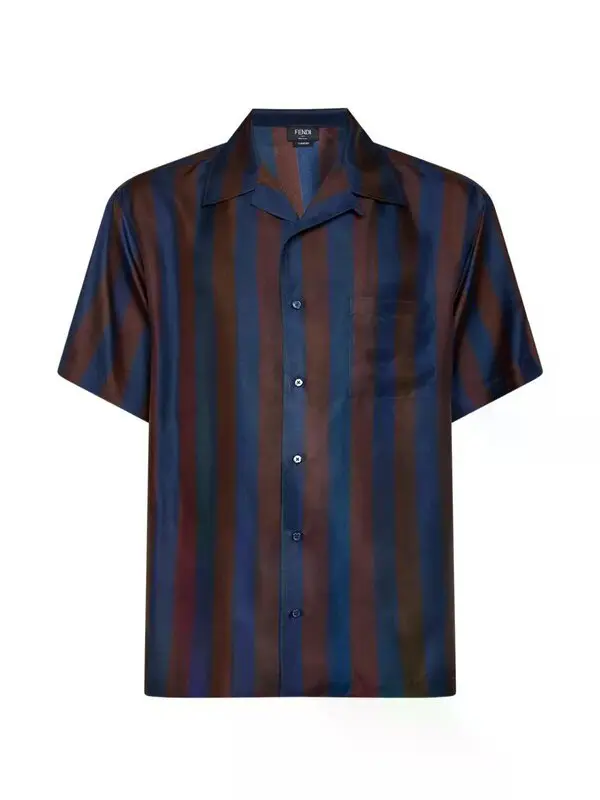 Fendi Pequin-striped Silk Shirt