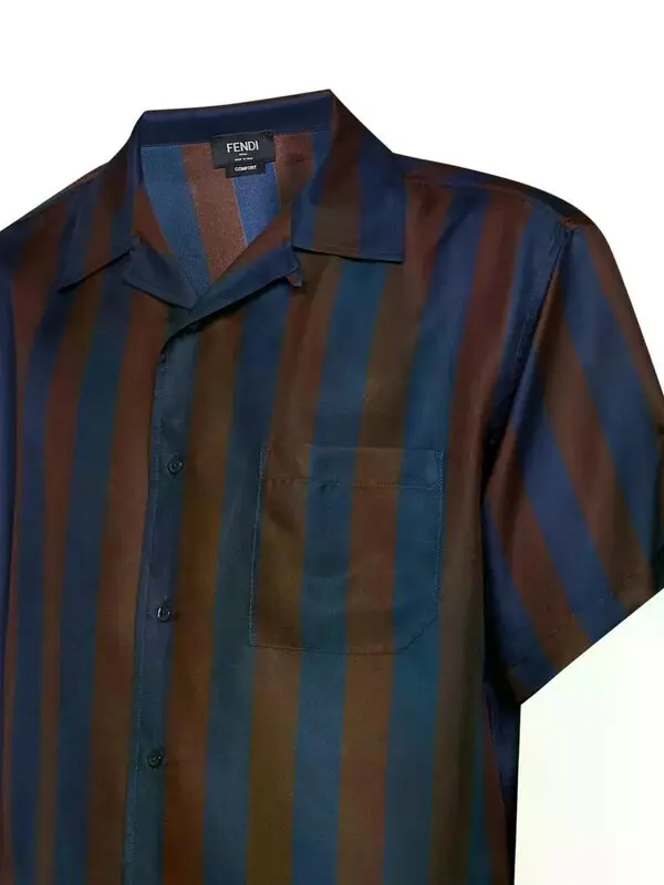 Fendi Pequin-striped Silk Shirt