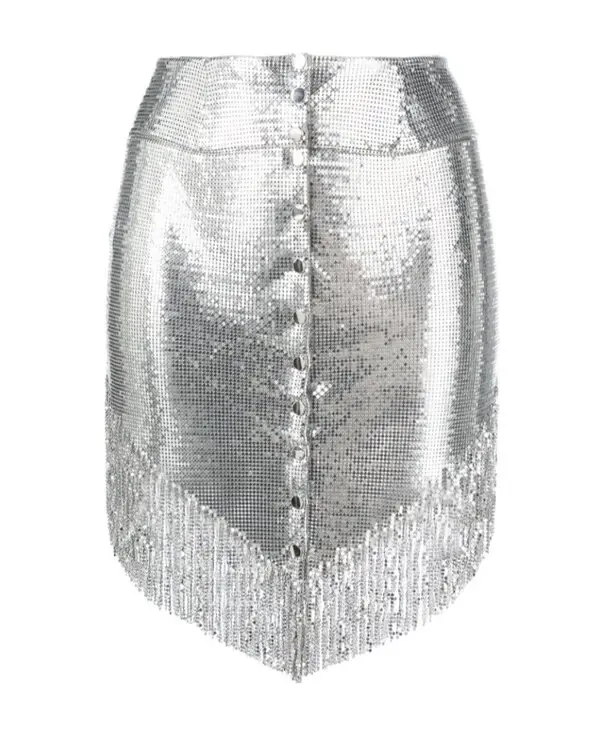 Rabanne Metallic Fringe Mini Skirt