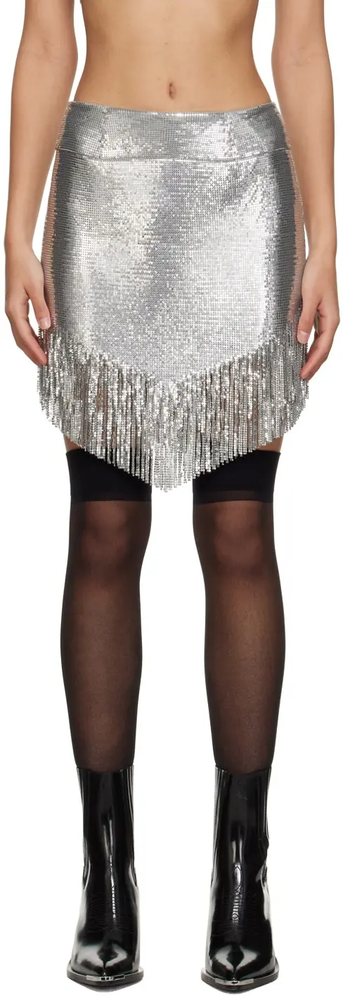 Rabanne Metallic Fringe Mini Skirt