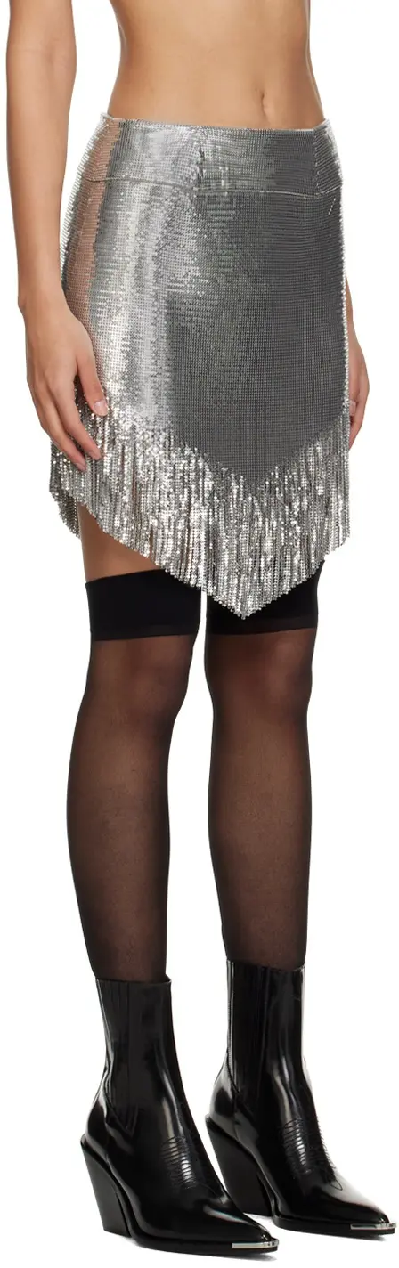 Rabanne Metallic Fringe Mini Skirt