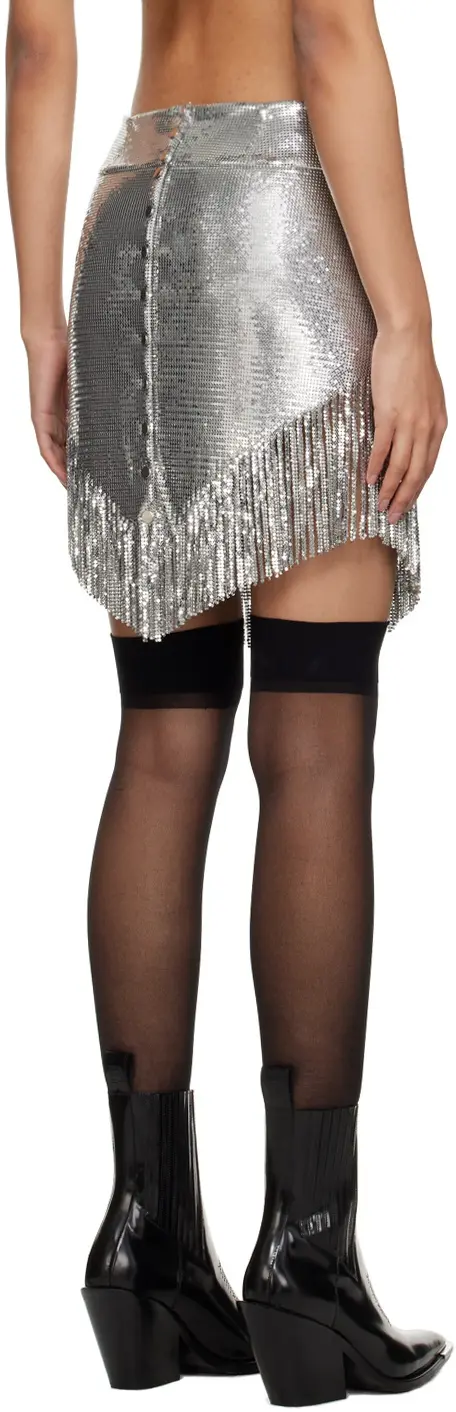Rabanne Metallic Fringe Mini Skirt