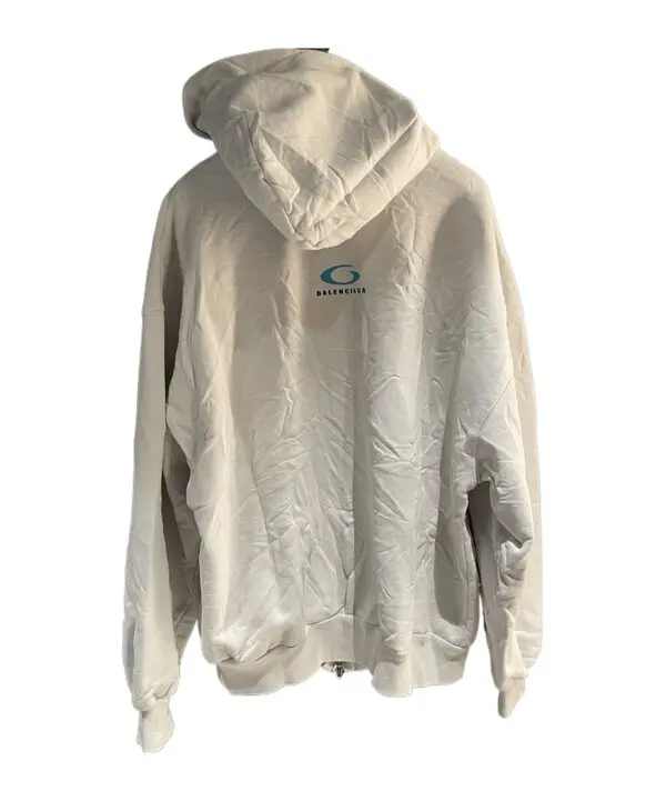 Balenciaga Logo Printed Zip-up Hooded Jacket