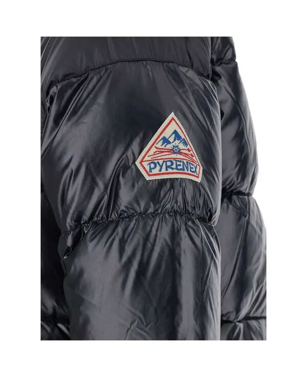 Pyrenex Long-sleeved Down Jacket With Logo Detail - Black