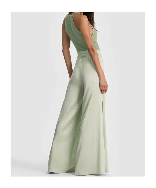 ALICEOLIVIA Drawstring Palazzo Pants With Side Slits