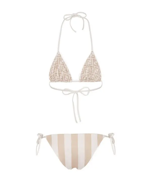 Fendi Striped Halterneck Two-piece Swimsuit