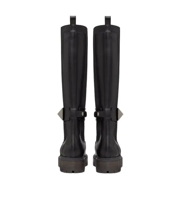 Valentino Garavani One Stud Round Toe Knee-high Boots