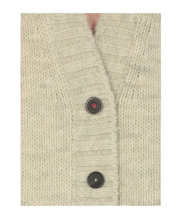 MAISON MARGIELA V-neck Knitted Cardigan - Moss