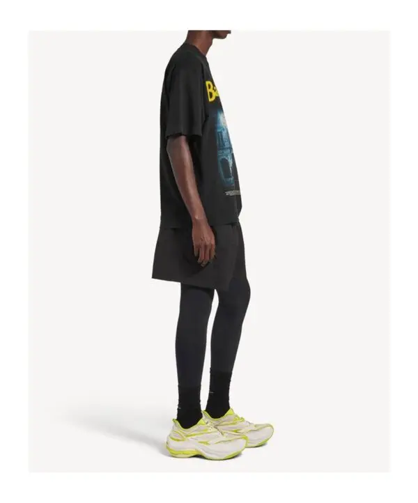 Balenciaga Graphic Printed Crewneck T-shirt - Washed Black