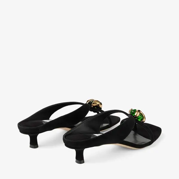 JIMMY CHOO Open-toe High-heeled Sandals With Clover-colored Resin Stones