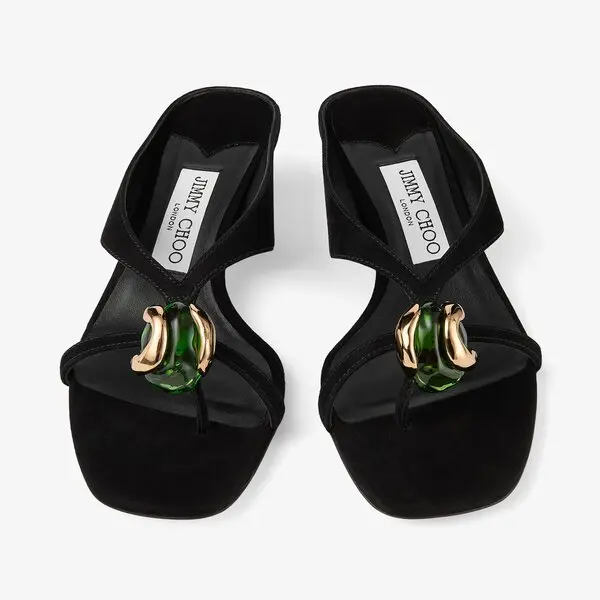 JIMMY CHOO Open-toe High-heeled Sandals With Clover-colored Resin Stones