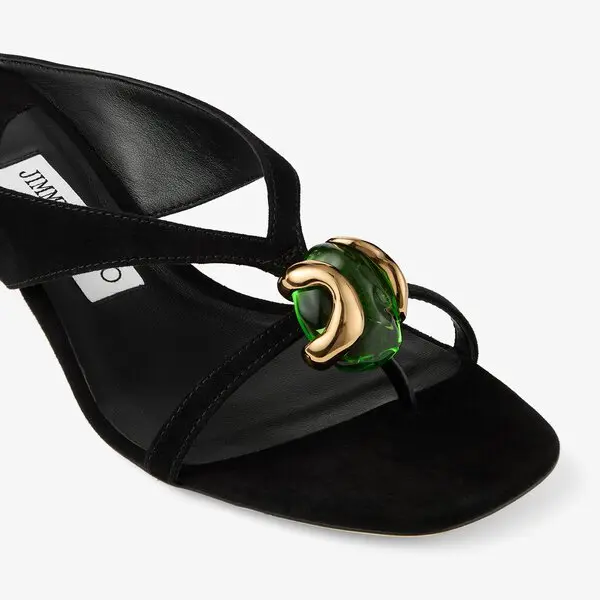 JIMMY CHOO Open-toe High-heeled Sandals With Clover-colored Resin Stones