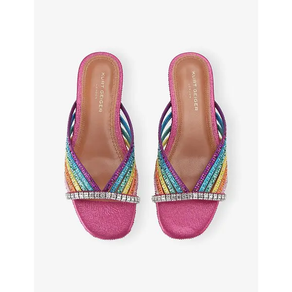 Kurt Geiger Embellished Rainbow Woven Mules