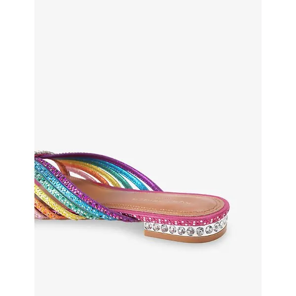 Kurt Geiger Embellished Rainbow Woven Mules