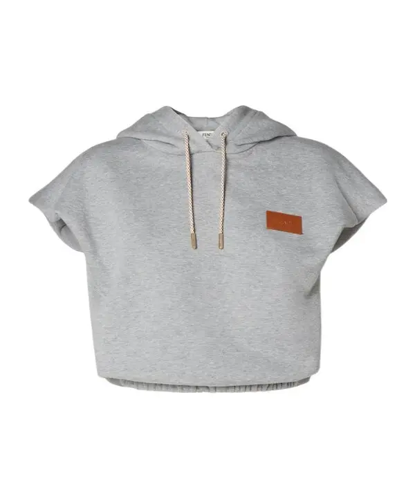 Fendi Sleeveless Cropped Hoodie With Drawstring Hood