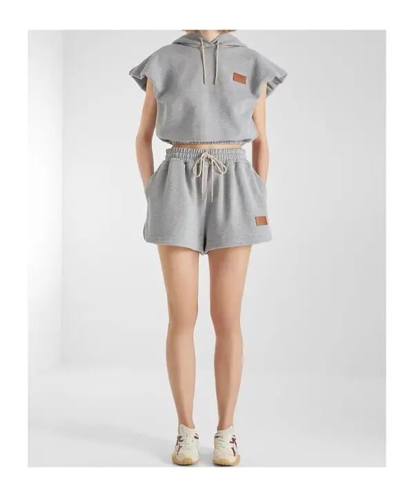 Fendi Sleeveless Cropped Hoodie With Drawstring Hood