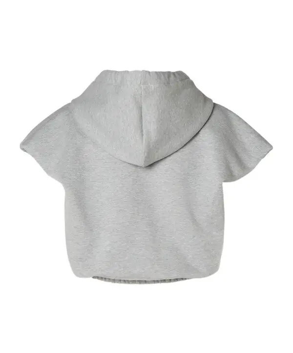 Fendi Sleeveless Cropped Drawstring Hoodie - Grey
