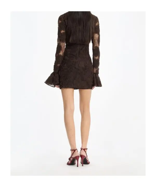 ROTATE BY BIRGER CHRISTENSEN 3d Flower Lace Mini Dress