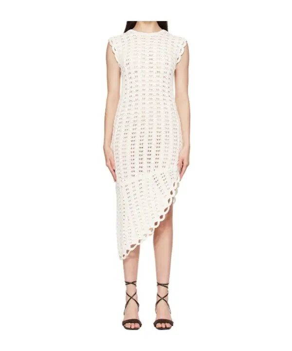 Loulou De Saison Malena Ruffled Crochet Midi Dress - White