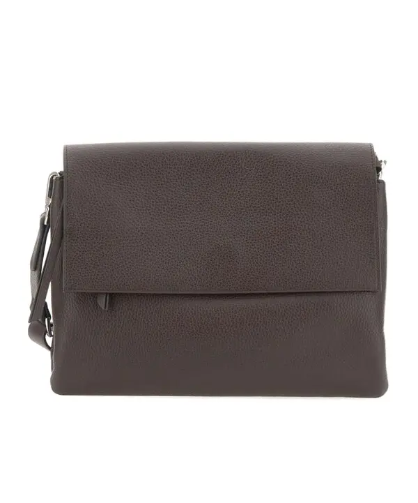 GIANNI CHIARINI Textured Leather Shoulder Bag With Magnetic Flap Closure