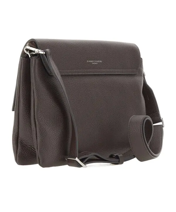 GIANNI CHIARINI Textured Leather Shoulder Bag With Magnetic Flap Closure