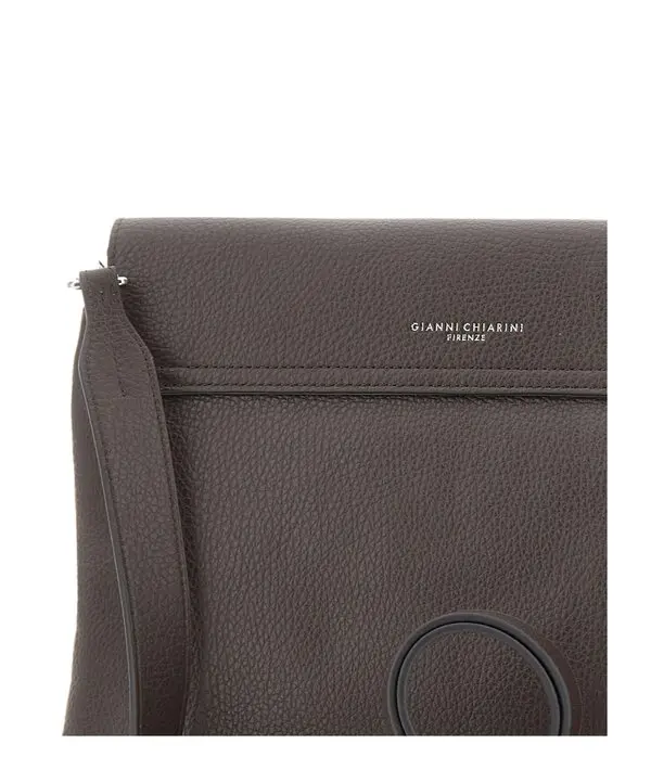 GIANNI CHIARINI Textured Leather Shoulder Bag With Magnetic Flap Closure