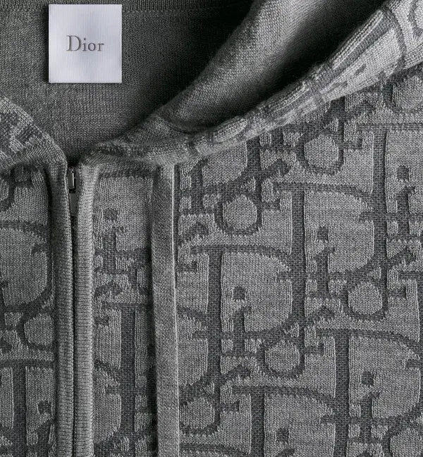 Dior Monogram Zip-up Hooded Cardigan