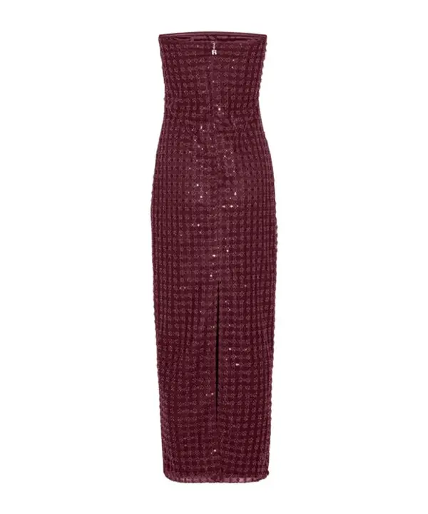 ROTATE BY BIRGER CHRISTENSEN Beaded Maxi Tube Dress - Red