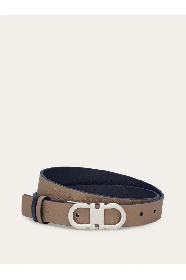 FERRAGAMO Gancini Reversible Adjustable Belt - Navy