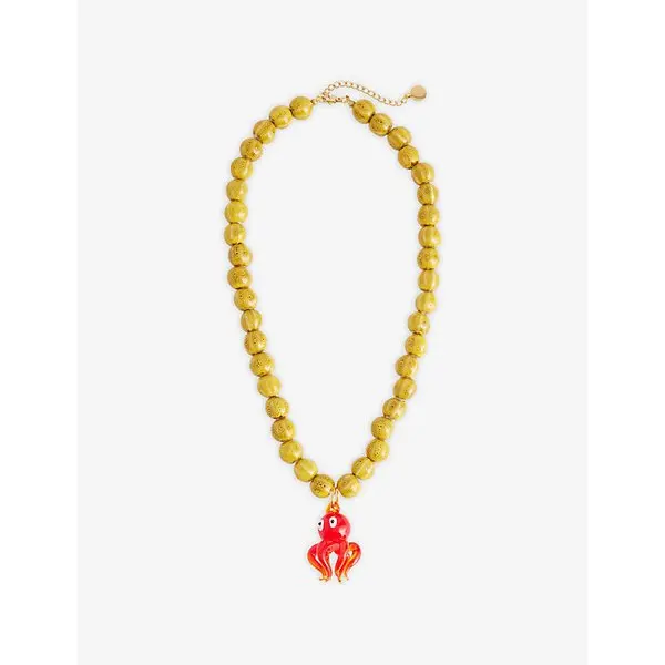 MINERVA Octopus Pendant Necklace - Yellow Orange
