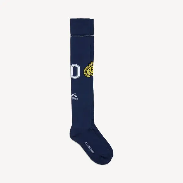 Balenciaga Naval Crest Jacquard Knee-high Socks - Blue